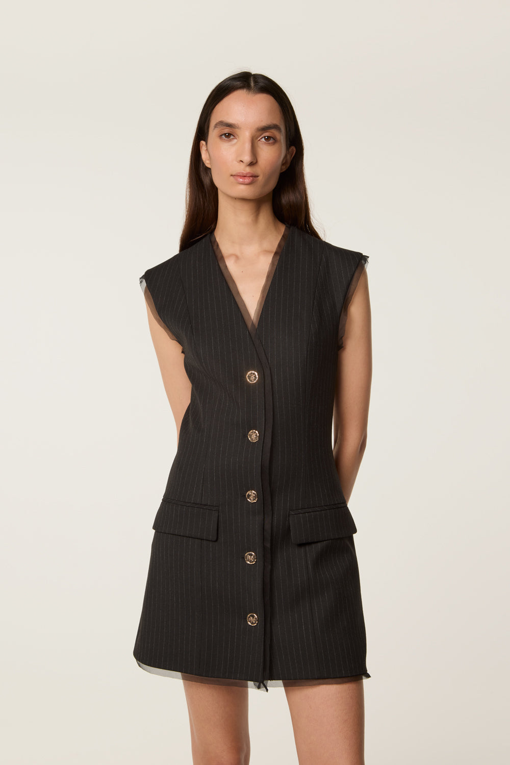Robe à fines rayures